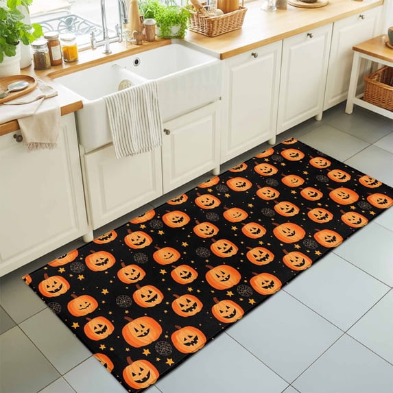 Area Rugs 2x6,Abstract Halloween Smile Face Pumpkin Non Slip Washable ...