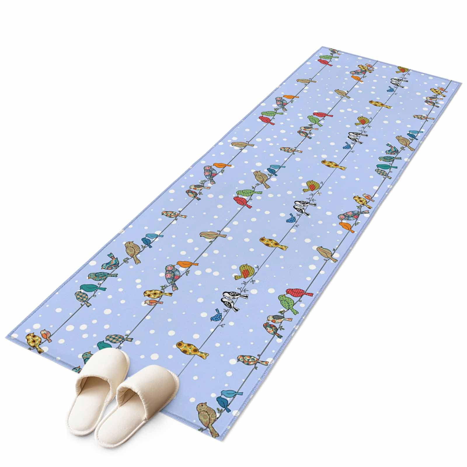 Area Rugs 2x6, Birds Sparrows on Cables Non Slip Washable Rug Indoor ...
