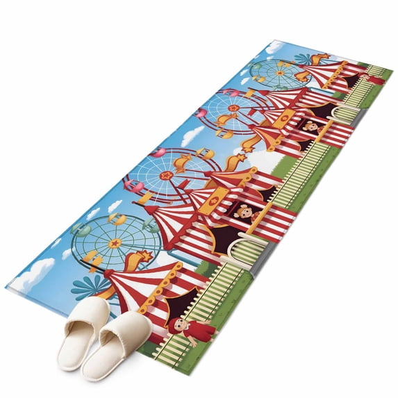 Area Rugs 2x6, Carnival Amusement Park Non Slip Washable Rug Indoor ...