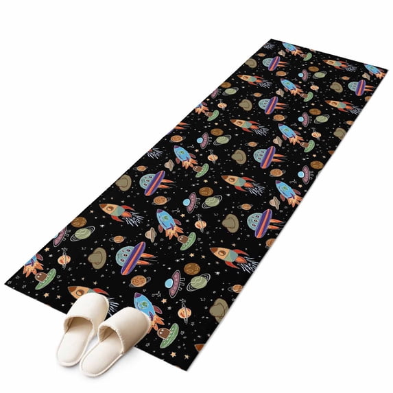 Area Rugs 2x6, Cartoon Rocket Space Planet Non Slip Washable Rug Indoor ...