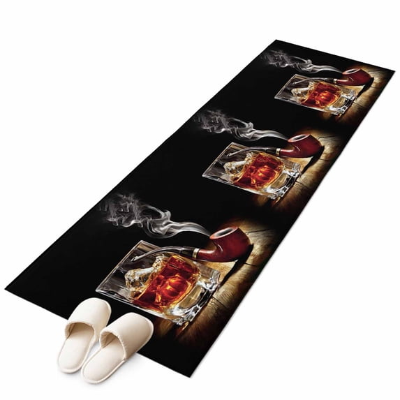 Area Rugs 2x6, Country Style Whiskey with Ice Non Slip Washable Rug ...