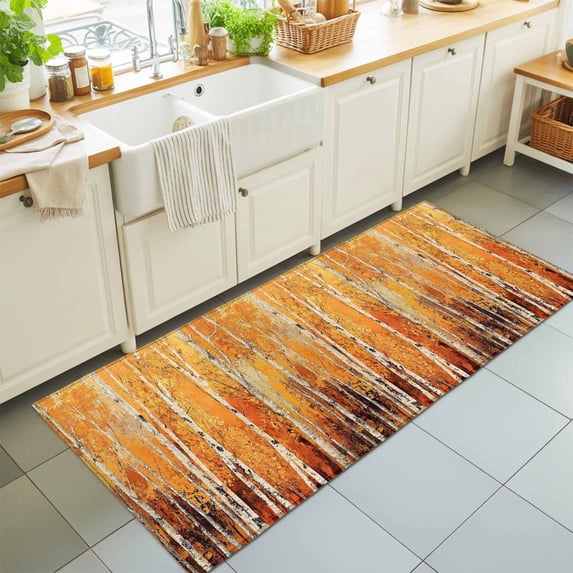 Area Rugs 2x6,Fall Orange Maple Leaves Tree Forest Non Slip Washable ...