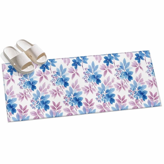 Area Rugs 2x6,Farm Leaves Ombre Blue Purple Non Slip Washable Rug ...