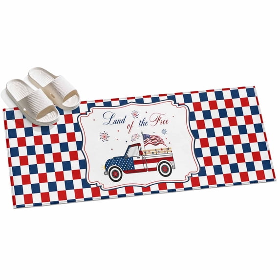 Area Rugs 2x6,Farm Truck with American Flag Non Slip Washable Rug ...