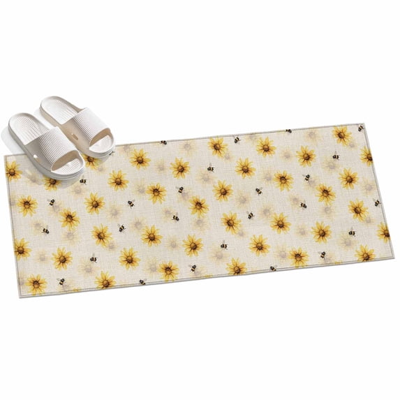 Area Rugs 2x6,Farmhouse Daisy Flower Bee Non Slip Washable Rug Indoor ...