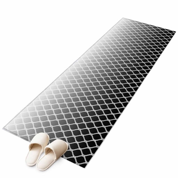 Area Rugs 2x6, Gradient Black Geometric Non Slip Washable Rug Indoor ...