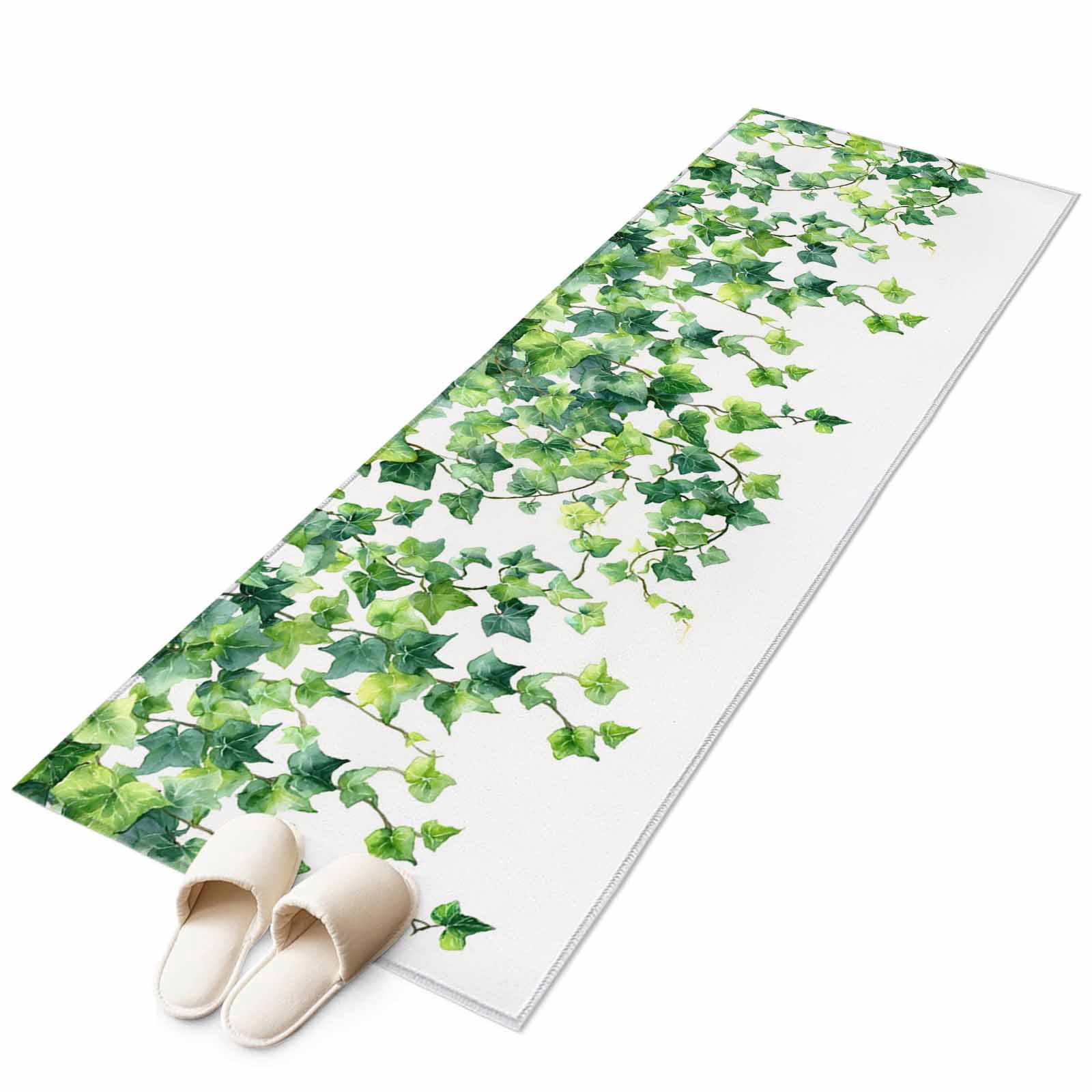 Area Rugs 2x6, Green Leaf Vine Non Slip Washable Rug Indoor Carpet Soft ...