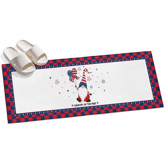 Area Rugs 2x6,Happy Independence Day Dwarf and Flag Balloon Non Slip ...