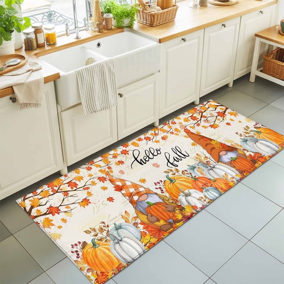 Area Rugs 2x6,Hello Fall Words Thanksgiving Gnomes Non Slip Washable ...