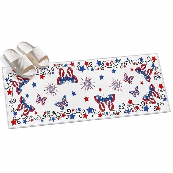 Area Rugs 2x6,Independence Day Butterfly Flag Non Slip Washable Rug ...