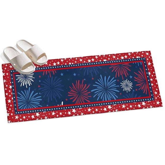 Area Rugs 2x6,Independence Day Fireworks Non Slip Washable Rug Indoor ...