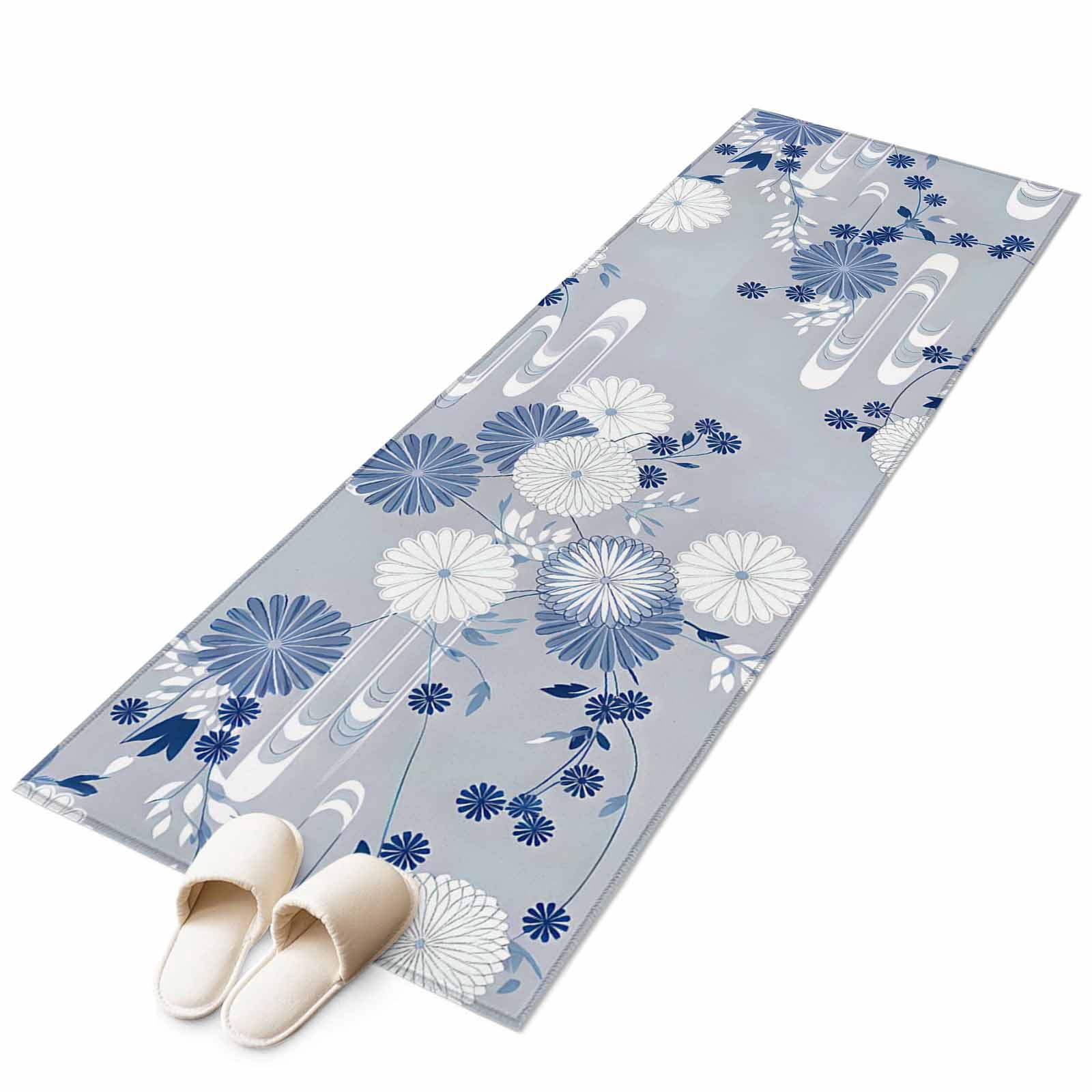 Area Rugs 2x6, Japanese Chrysanthemum Texture Non Slip Washable Rug ...