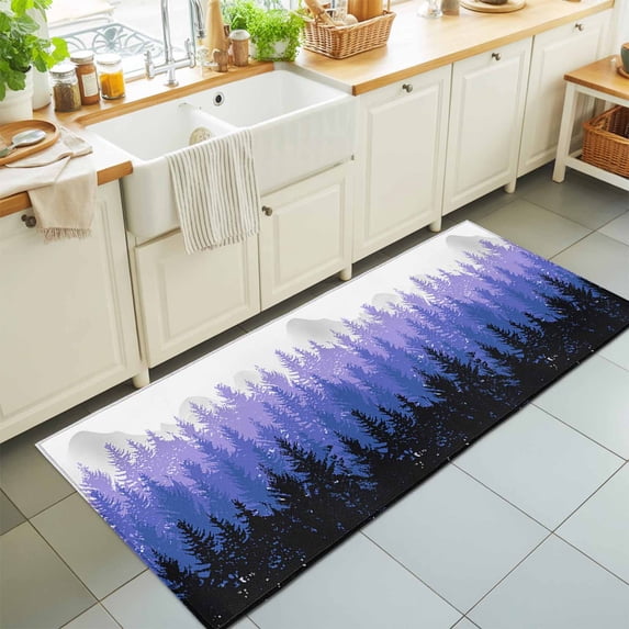 Area Rugs 2x6,Landscape Black Purple Tree Shadow Non Slip Washable Rug ...