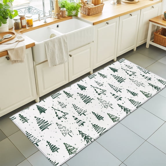 Area Rugs 2x6,Merry Xmas Green Christmas Tree Non Slip Washable Rug ...