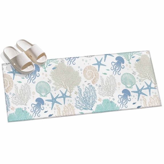 Area Rugs 2x6,Ocean Blue Jellyfish Starfish Non Slip Washable Rug ...