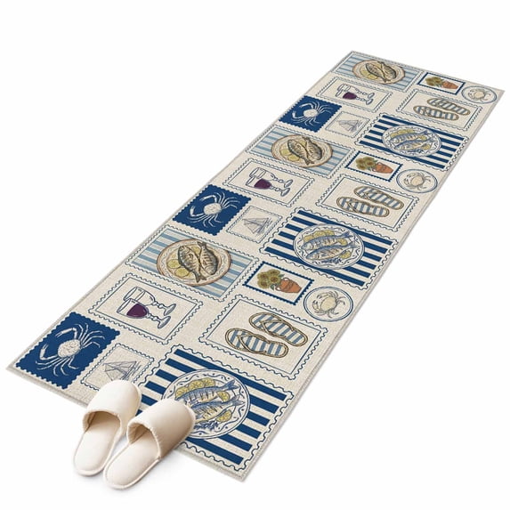 Area Rugs 2x6, Ocean Crab Fish Flower Slipper Non Slip Washable Rug ...