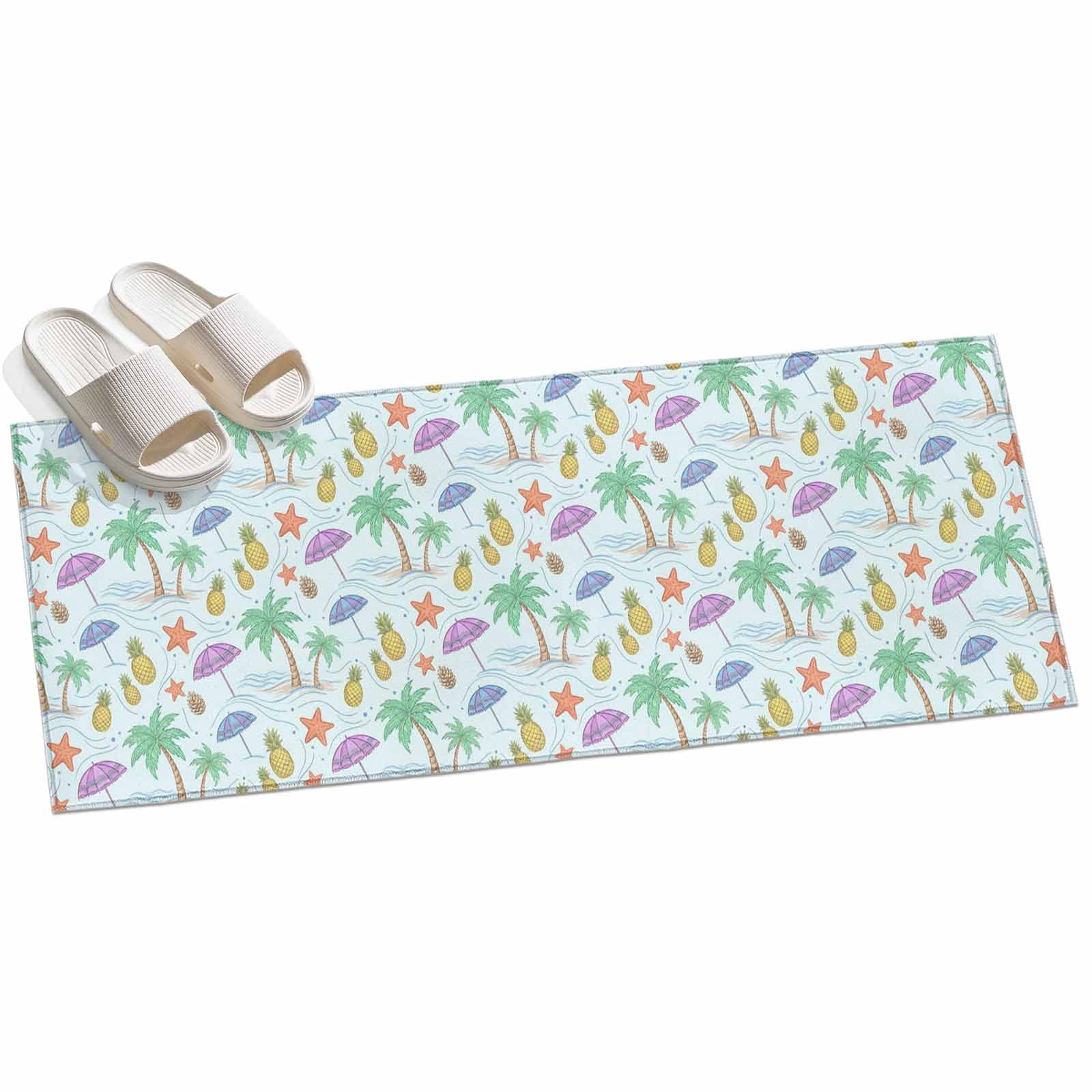Area Rugs 2x6,Summer Coconut Tree Pineapple Non Slip Washable Rug ...