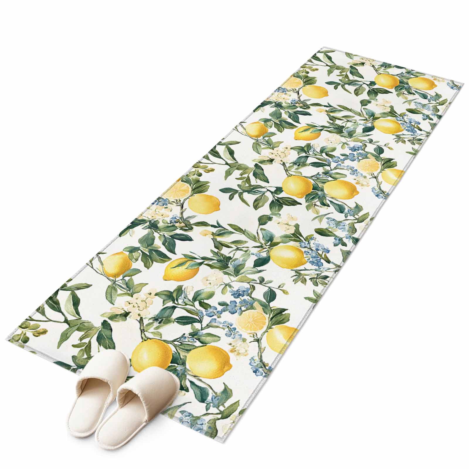 Area Rugs 2x6, Summer Watercolor Lemon Fruit Non Slip Washable Rug ...