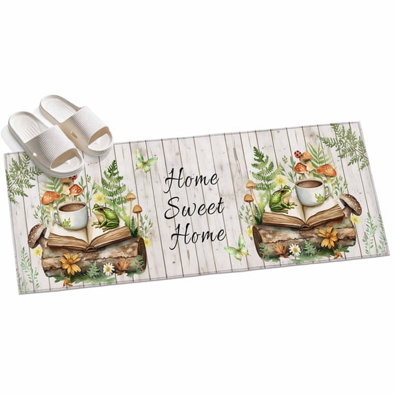 Area Rugs 2x6,Sweet Home Words Frog Non Slip Washable Rug Indoor Carpet ...