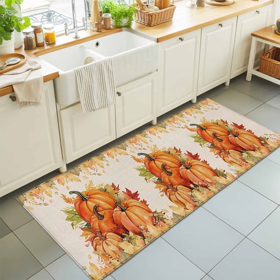 Area Rugs 2x6,Thanksgiving Pumpkin Fall Maple Leaf Non Slip Washable ...