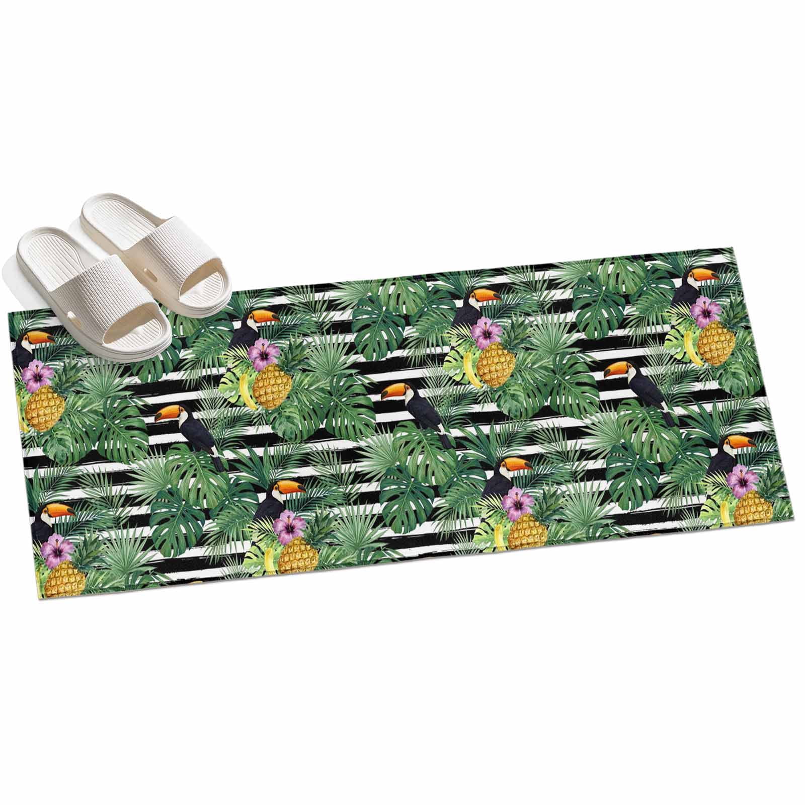 Area Rugs 2x6,Tropical Toucan Monstera Flower Learf Non Slip Washable ...