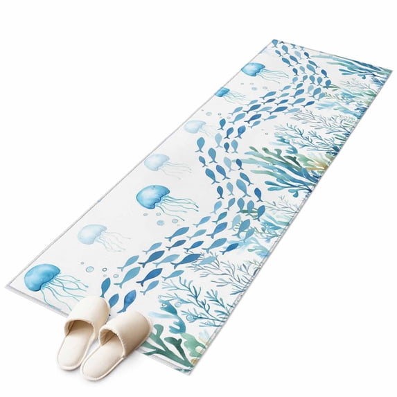 Area Rugs 2x6, Underwater Life Octopus Fish Seaweed Non Slip Washable ...