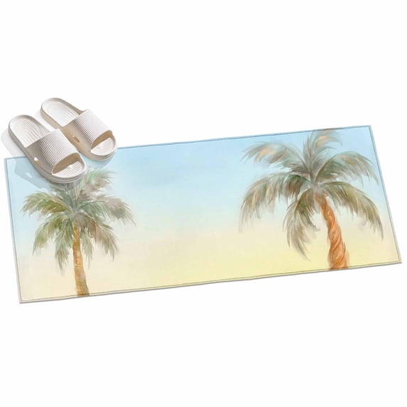 Area Rugs 2x6,Watercolor Coconut Tree Plant Non Slip Washable Rug ...