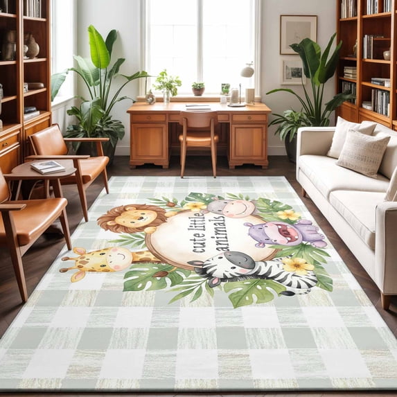 Area Rugs 3'x5', Animal Family Carpet Runner Indoor Outdoor Rugs Home ...