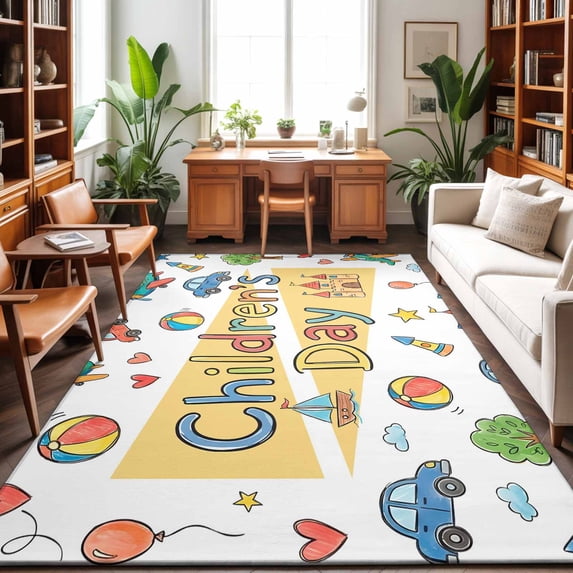 Area Rugs 3'x5', Children's Day Carpet Runner Indoor Outdoor Rugs Home ...