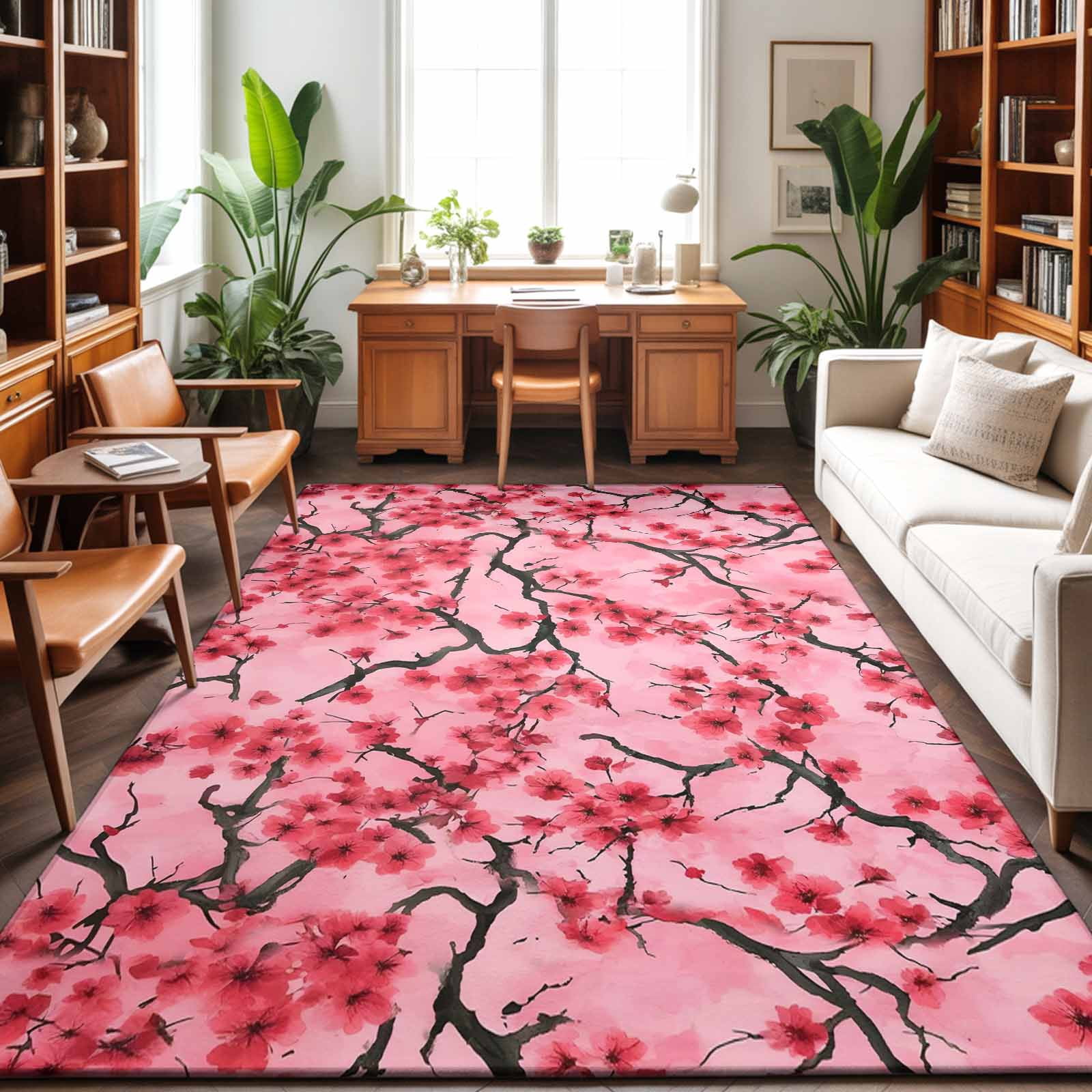 Area Rugs 3'x5', Chinese Flowers Carpet Runner Indoor Outdoor Rugs Home ...
