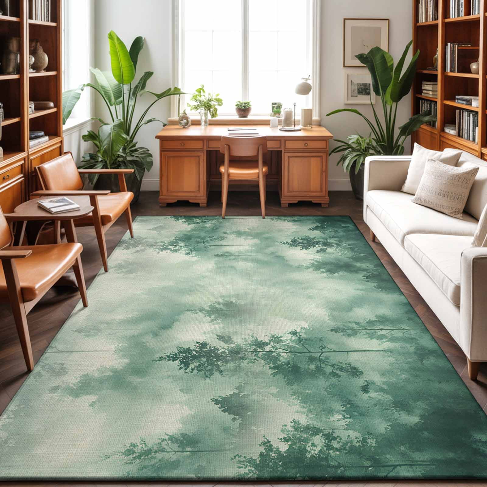 Area Rugs 3'x5', Green Forest Rustic Carpet Runner Indoor Outdoor Rugs ...