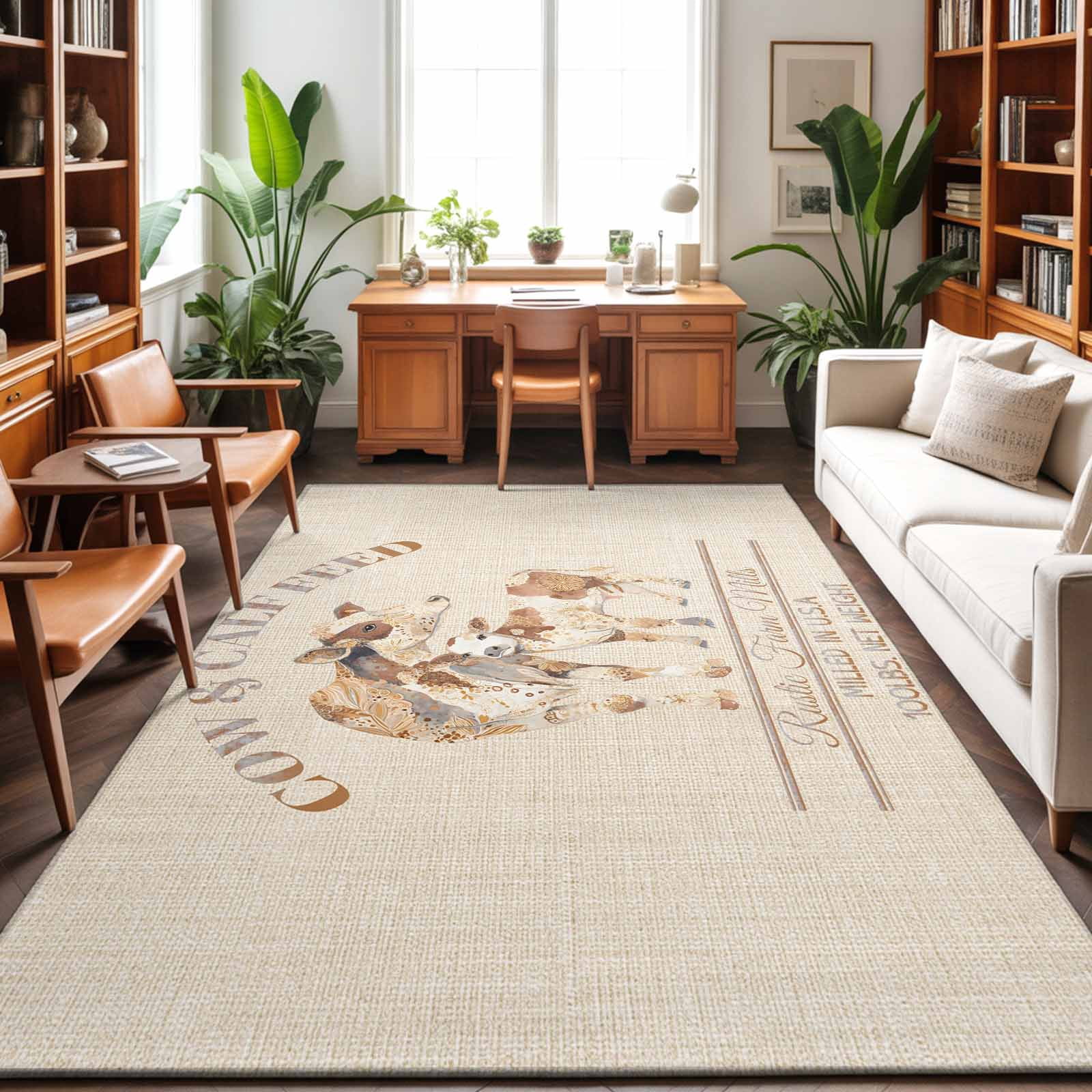 Area Rugs 4'x6'. Beige Farm Animals Carpet Runner Indoor Outdoor Rugs ...