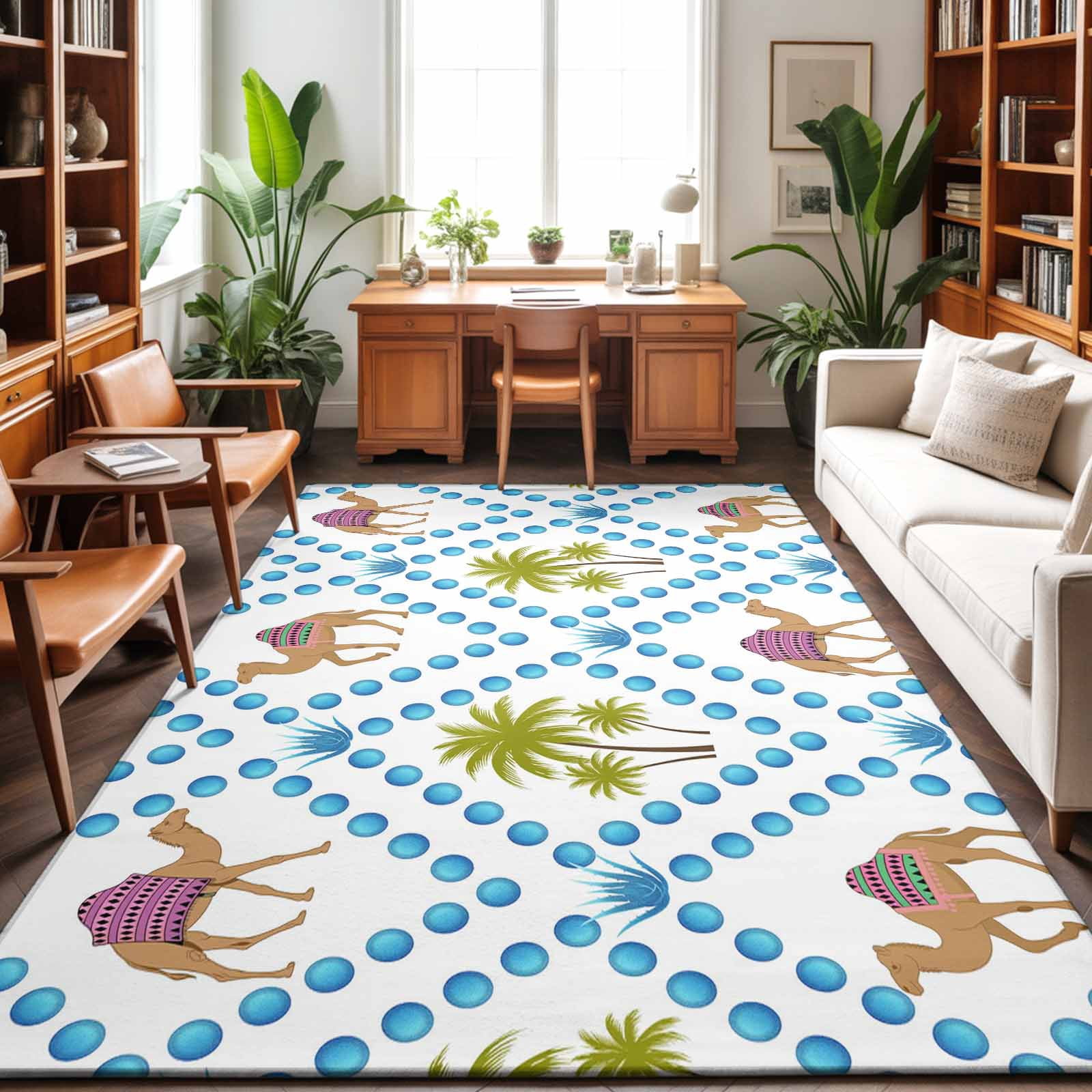 Area Rugs 4'x6'. Camels Palm Trees Carpet Runner Indoor Outdoor Rugs ...