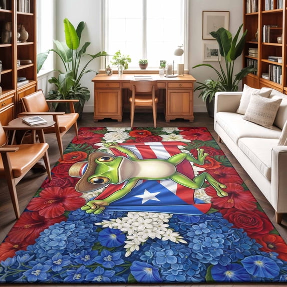 Area Rugs 4'x6'. Frog Flag Floral Carpet Runner Indoor Outdoor Rugs ...