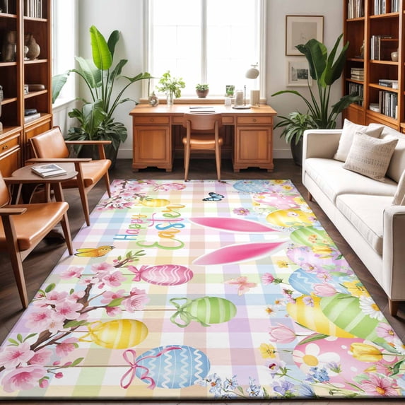 Area Rugs 4'x6'. Happy Easter Carpet Runner Indoor Outdoor Rugs Home ...