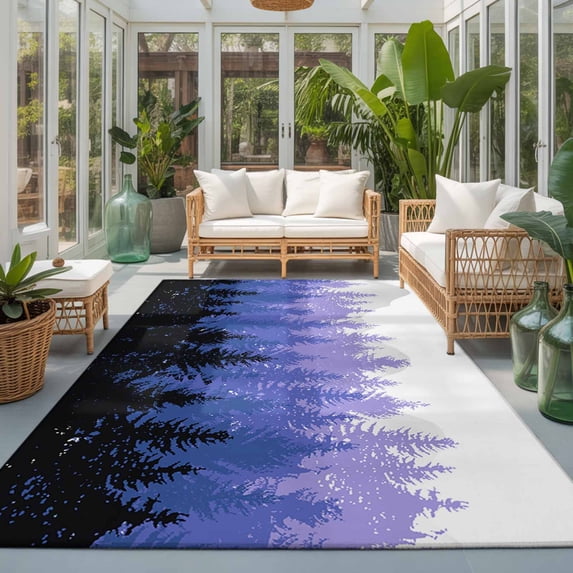 Area Rugs 4x6,Landscape Black Purple Tree Shadow Non Slip Washable Rug ...