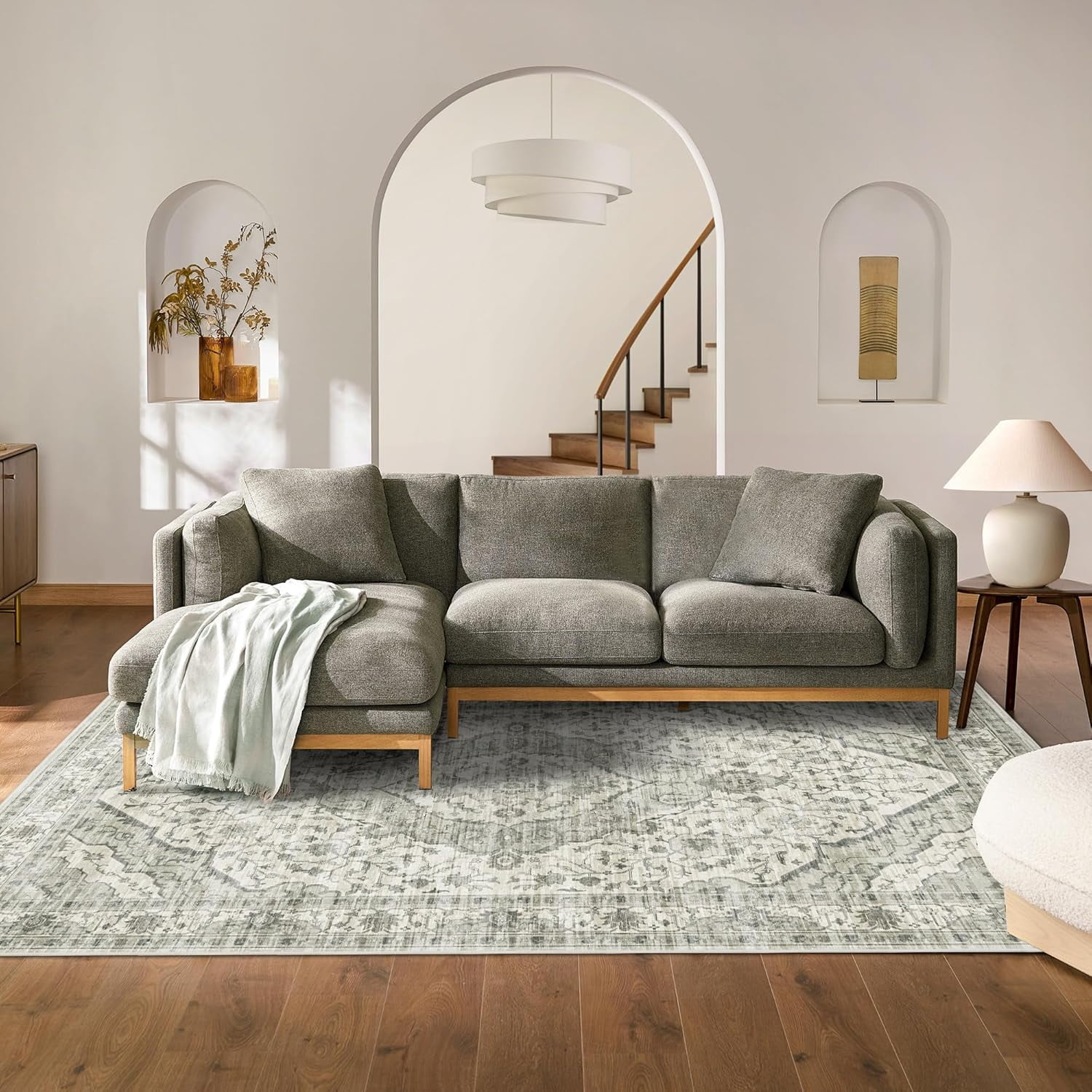 Area Rugs 4x6 Rug for Living Room - Vintage Rugs, Machine Washable Area ...