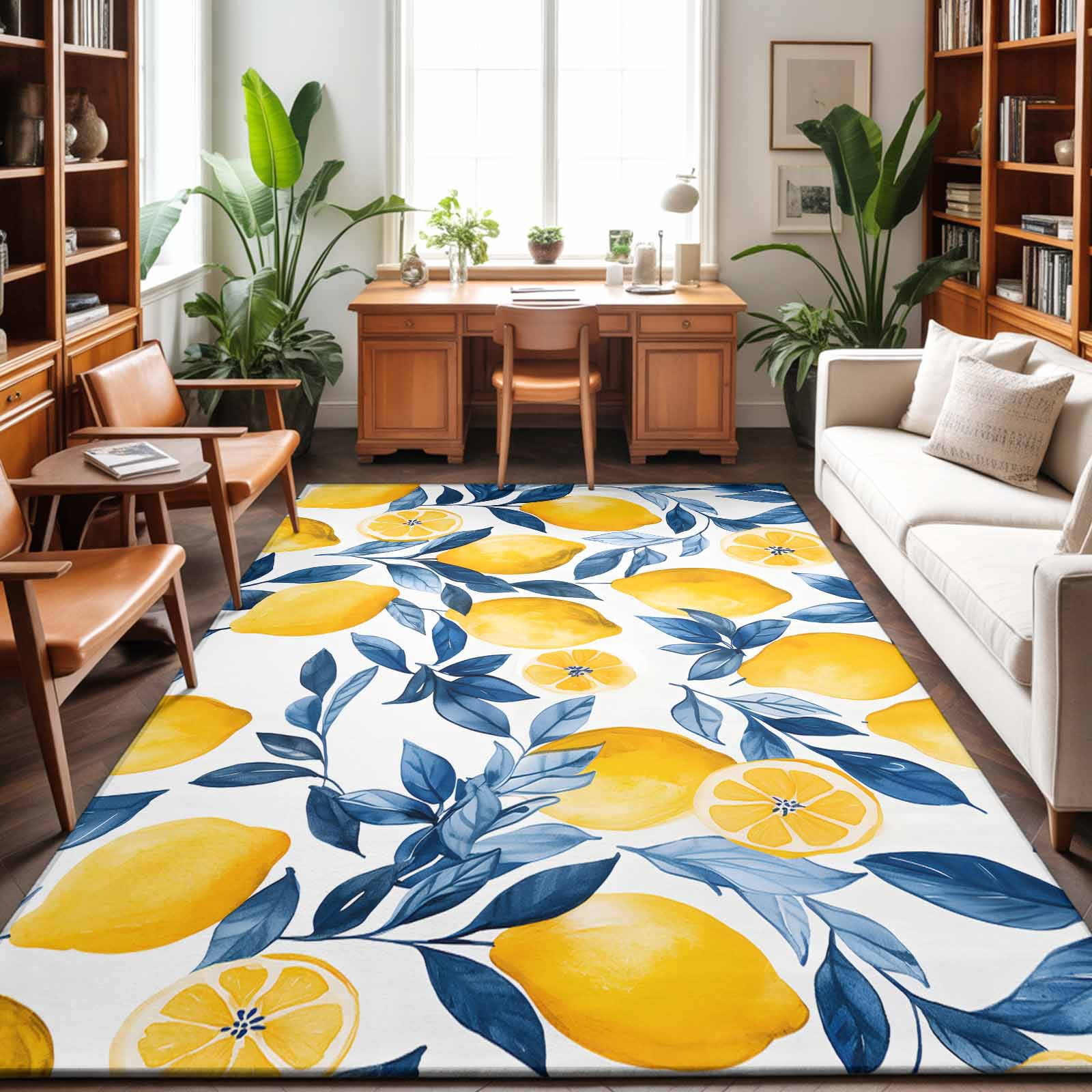 Area Rugs 5'x7', Lemon Carpet Runner Indoor Outdoor Rugs Home Decor ...