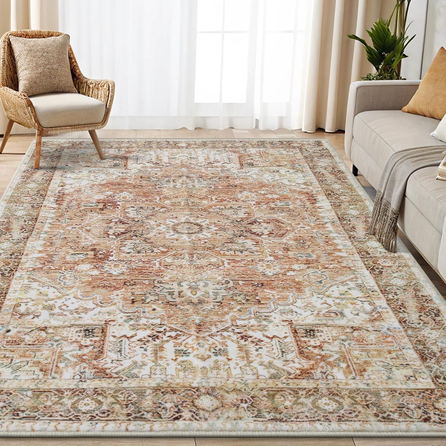 Area Rugs 5x7 Machine Washable Rugs for Living Room, Ultra Soft and Non ...