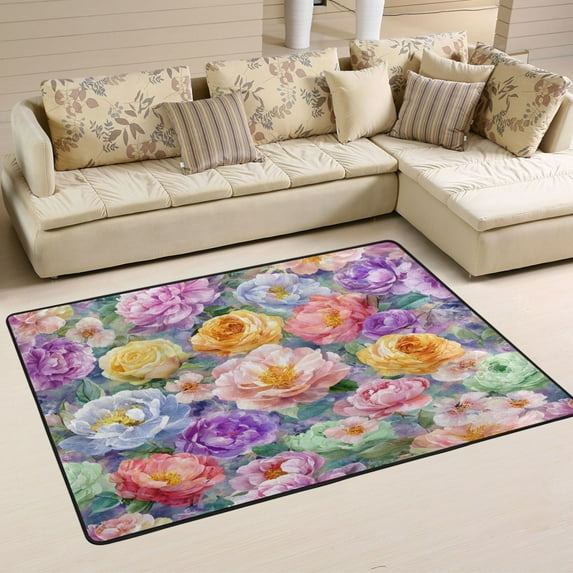 Area Rugs 72"x48" Indoor Non-Slip Wear Resistant Floor Mats Soft Large ...