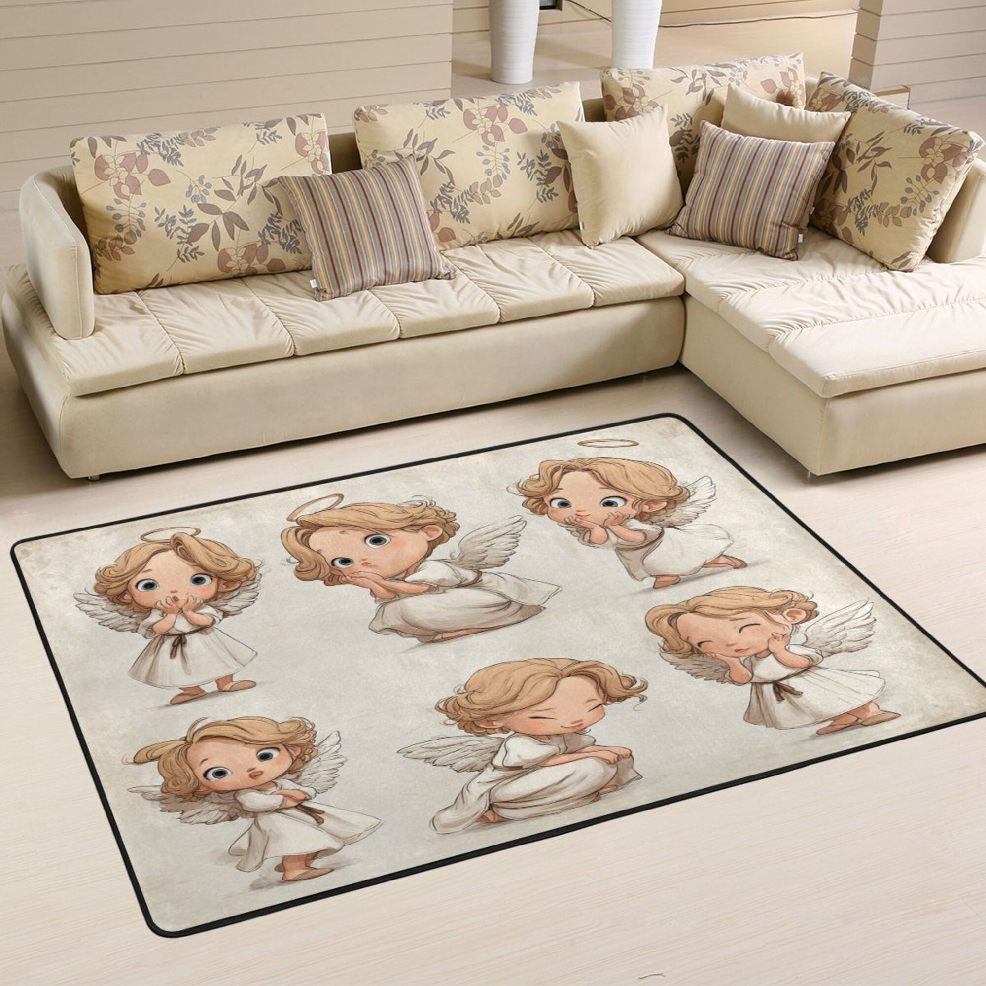 Area Rugs 72"x48" Indoor Non-Slip Wear Resistant Floor Mats Soft Large ...