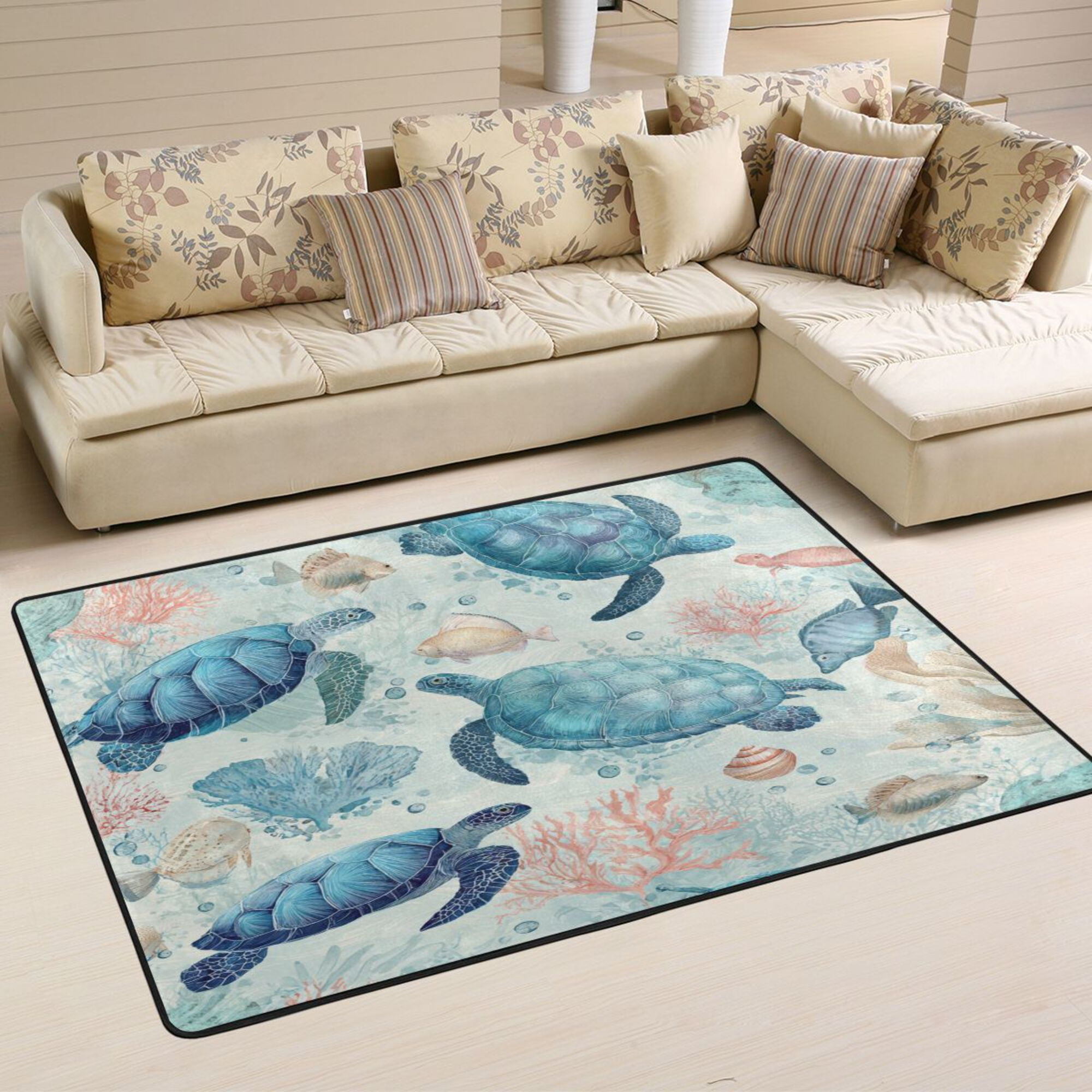 Area Rugs 72"x48" Indoor Non-Slip Wear Resistant Floor Mats Soft Large ...