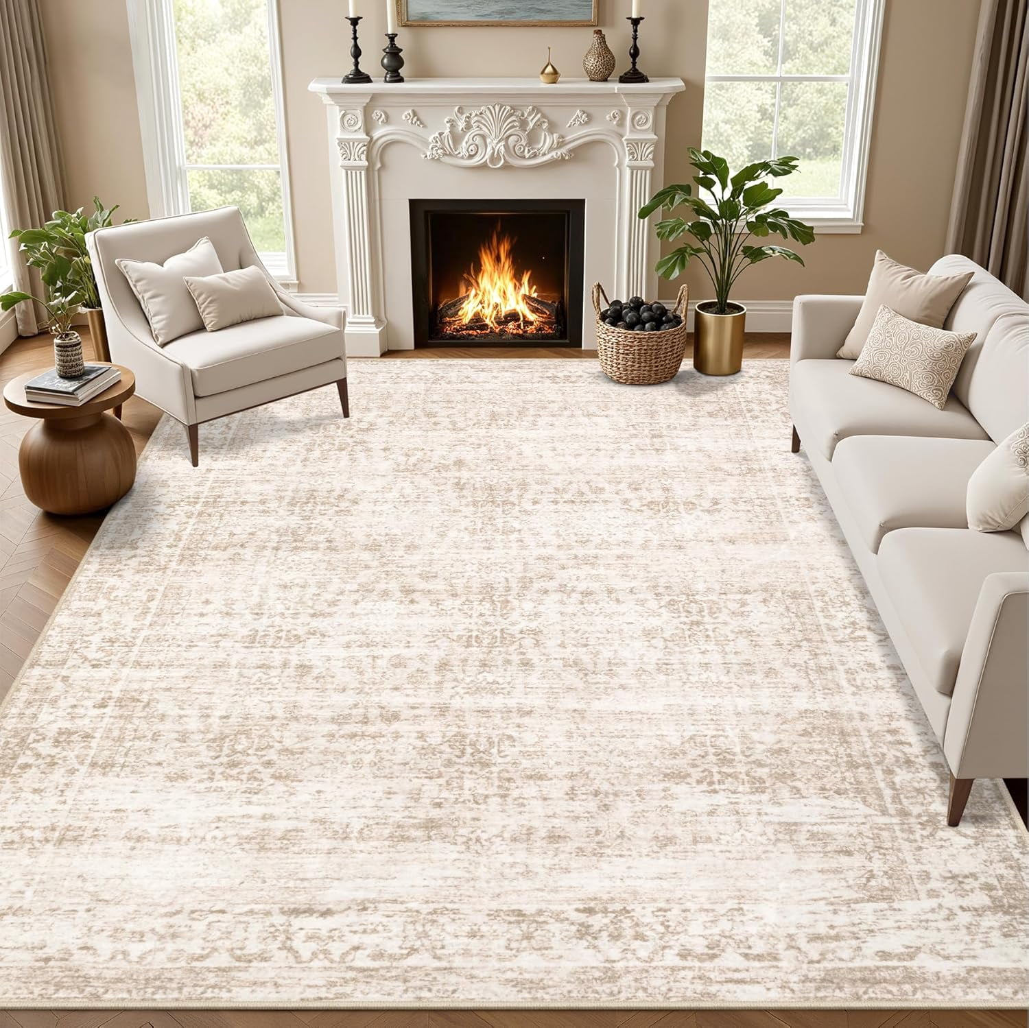 Area Rugs 9x12 Living Room Rug: Washable Rug Soft Vintage Boho Carpet ...