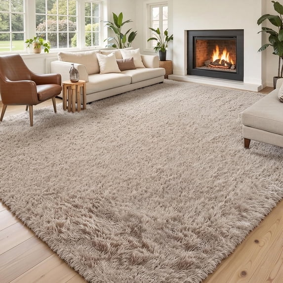 Area Rugs 9x12 Living Room, Shaggy Carpet Soft Plush Furry Bedside Rug ...
