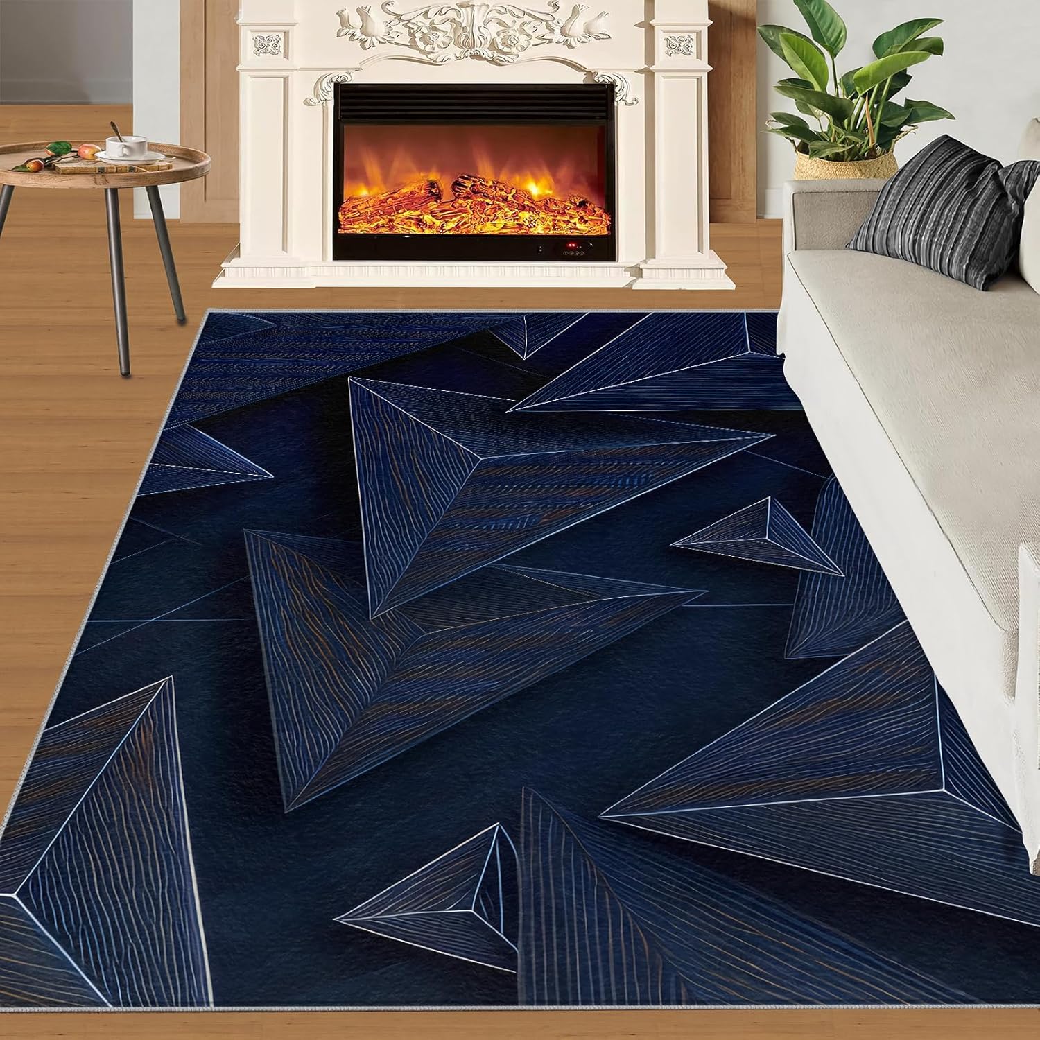 Area Rugs Abstract Stereoscopic Triangle Print Rug ，Northern Europe ...