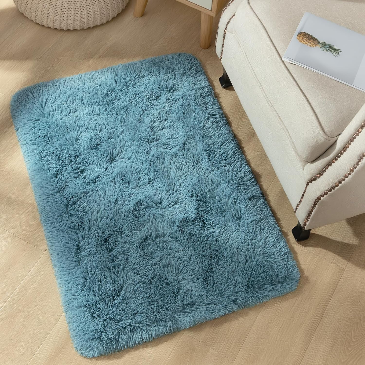 Area Rugs for Bedroom, 2x3 Door Mat Washable Small Teal Bedside Rug ...