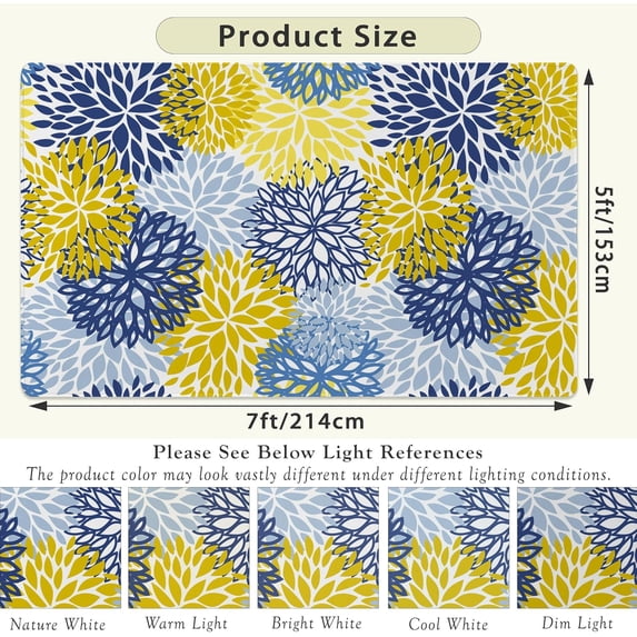 Area Rugs Blue Yellow and Navy Modern Neutral Large Carpet and ...