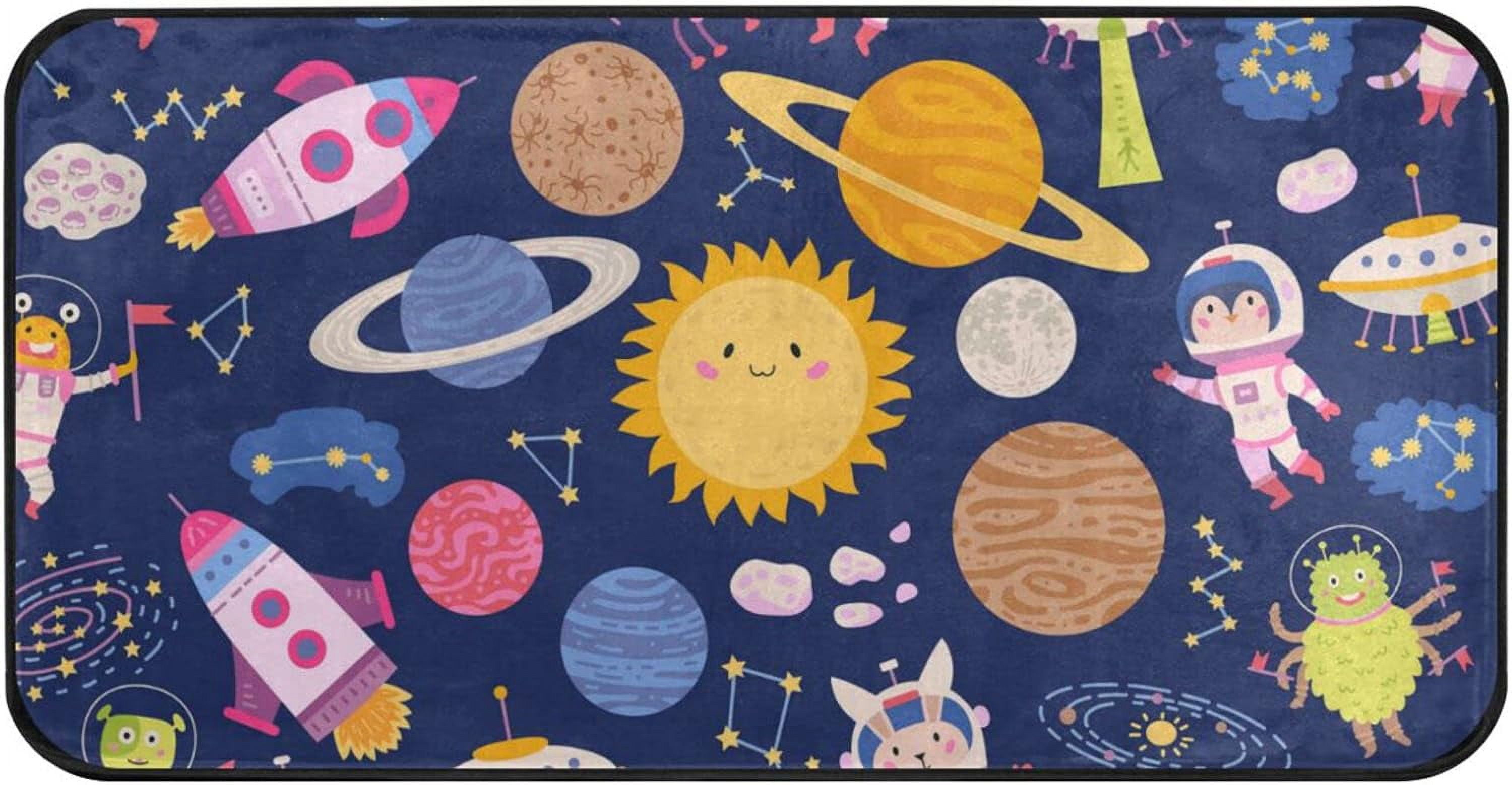 Area Rugs Carpet for Bedroom Floor Kitchen Rugs Cute Astronaut Space ...