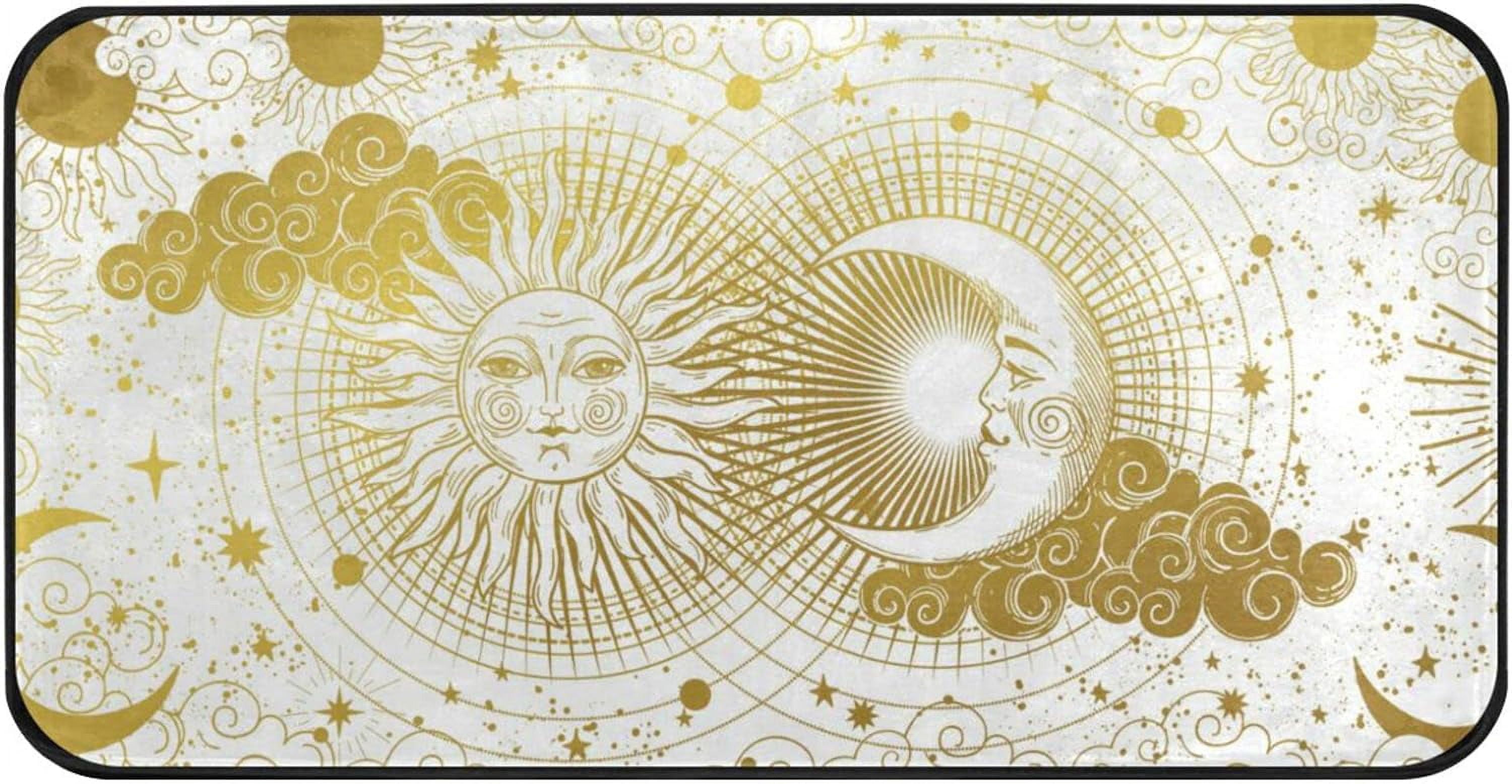 Area Rugs Carpet for Bedroom Floor Kitchen Rugs Boho Sun Moon Star Door ...