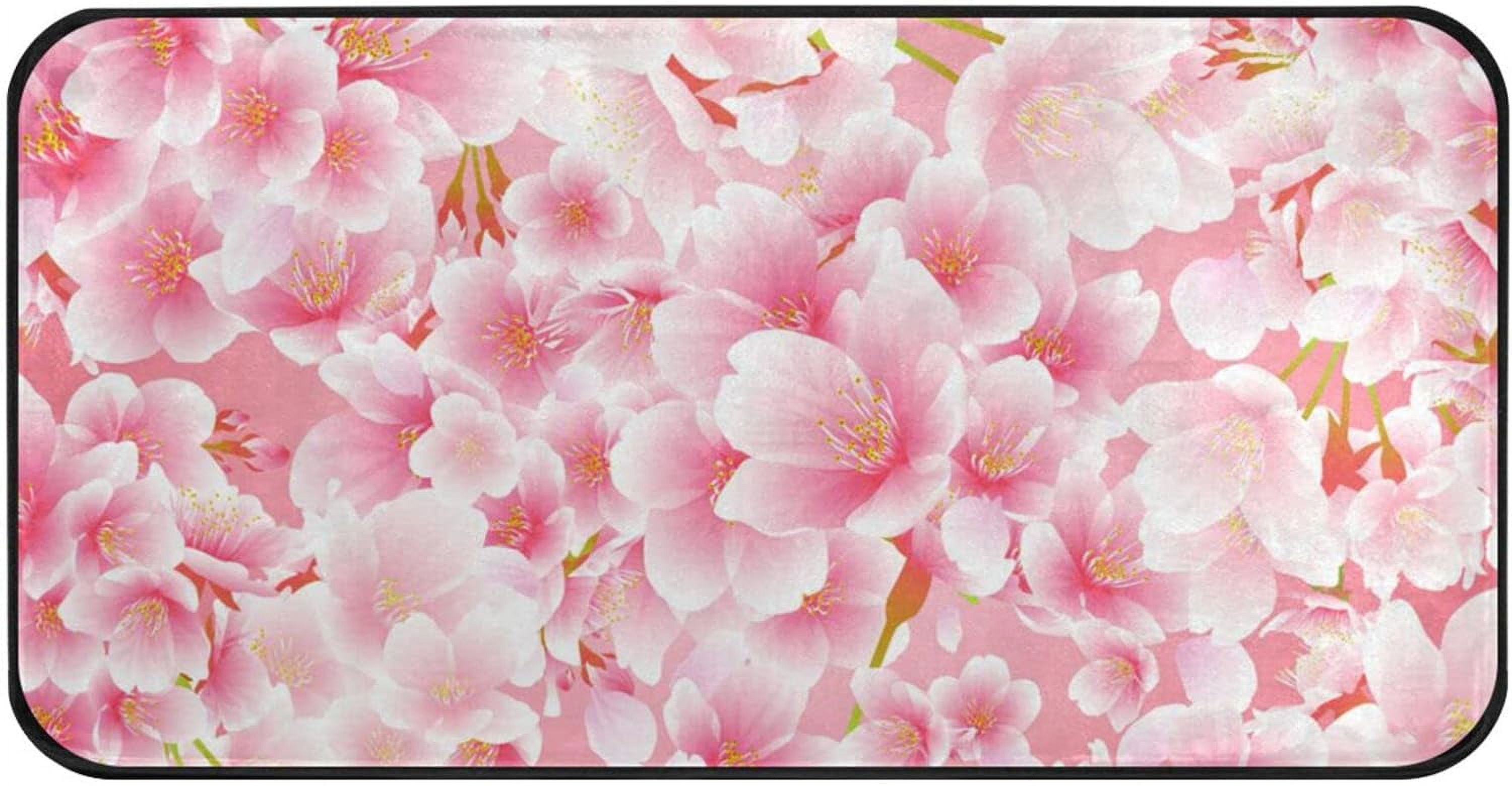 Area Rugs Carpet for Bedroom Floor Kitchen Rugs Cherry Kawaii Pink Door ...